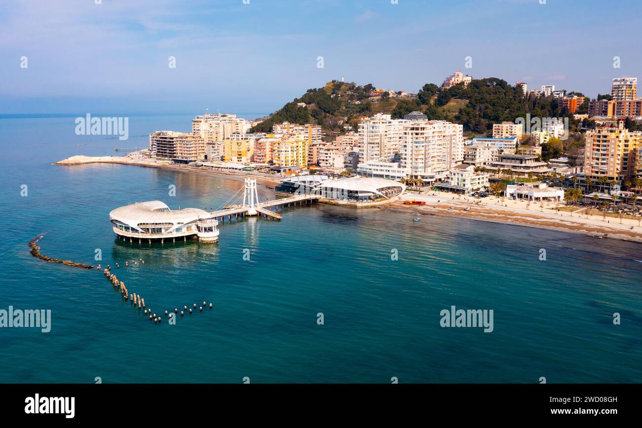 Aerial photo of Adriatic sea coast in Durres, Albania Stock Photo - Alamy