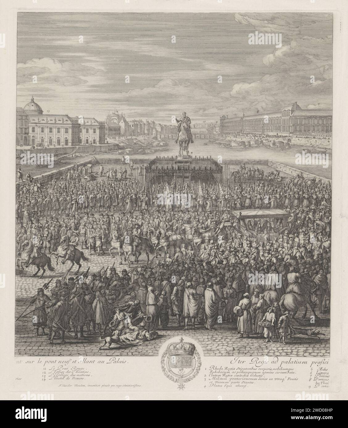 King Louis XIV of France drives over the Pont -Neuf, Jan van ...