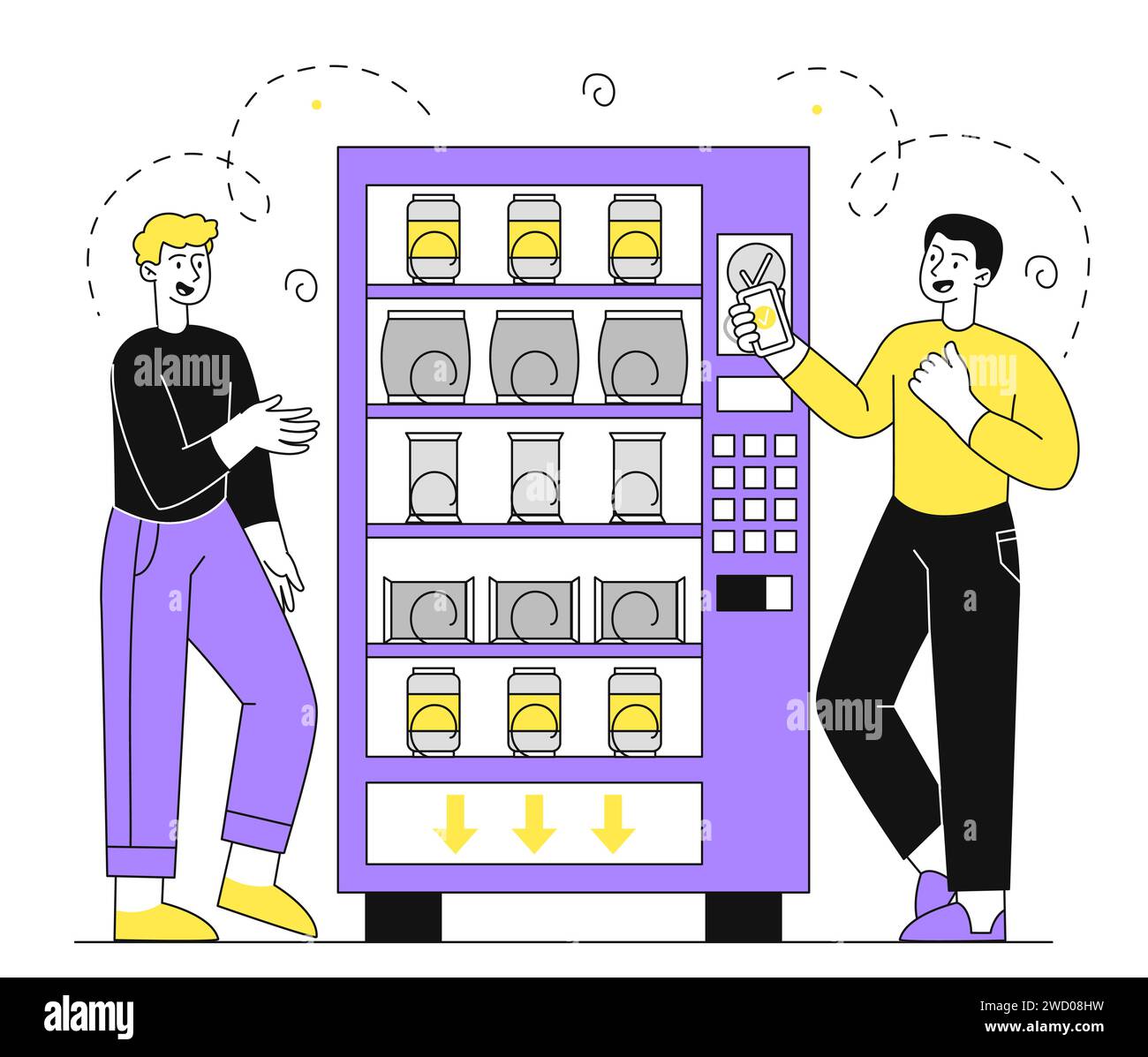 Buy from vending machine vector linear concept Stock Vector Image & Art - Alamy