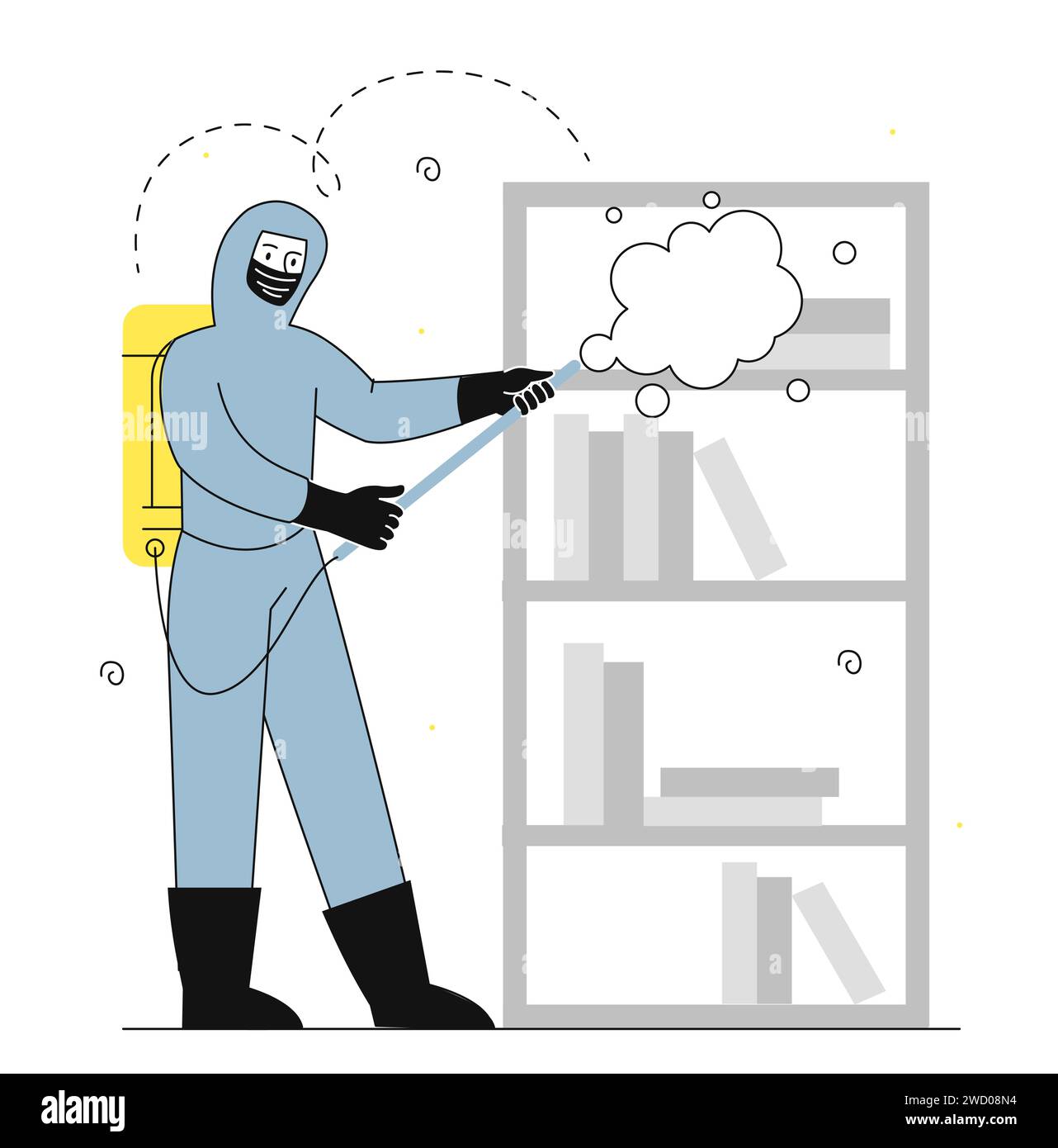 Disinfection of premises vector linear concept Stock Vector Image & Art ...