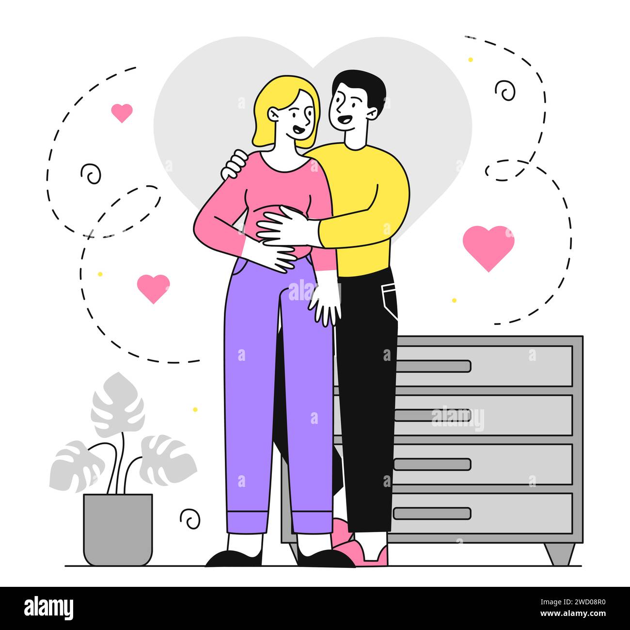 Couple expecting child vector linear concept Stock Vector Image & Art ... Couple expecting child vector linear concept Stock Vector Image & Art ...