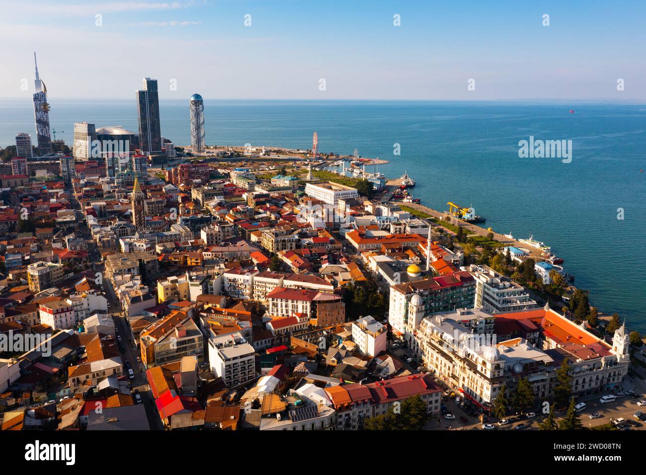 Drone view of the resort port city of Batumi Stock Photo - Alamy