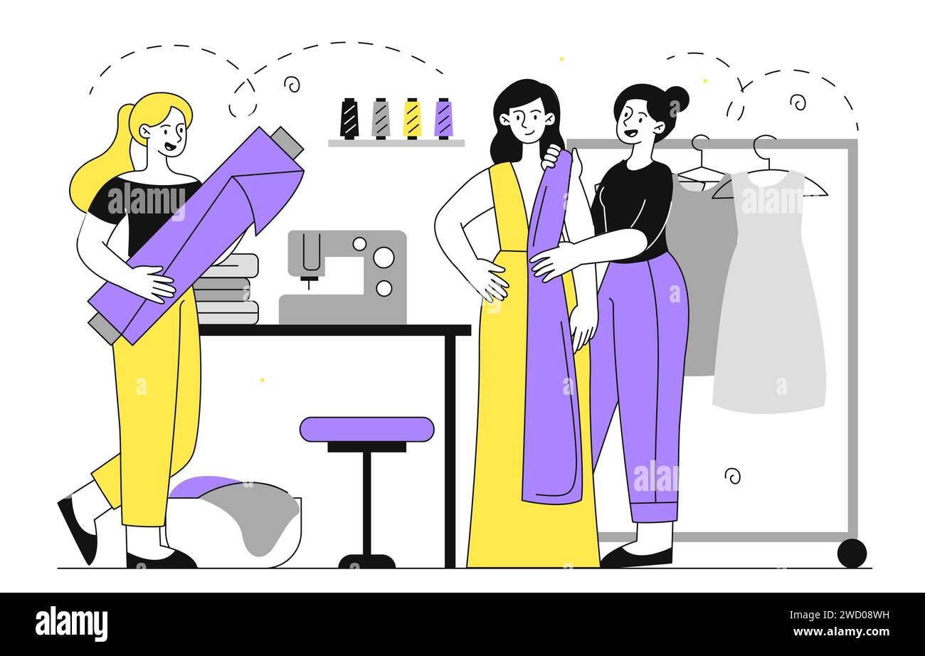 Fashion designers vector linear concept Stock Vector Image & Art - Alamy