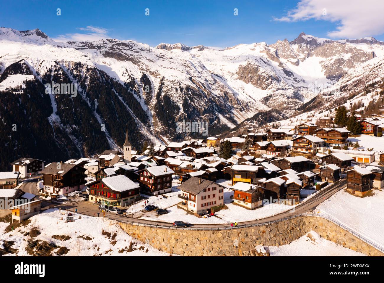 Bellwald village from above Stock Photo - Alamy