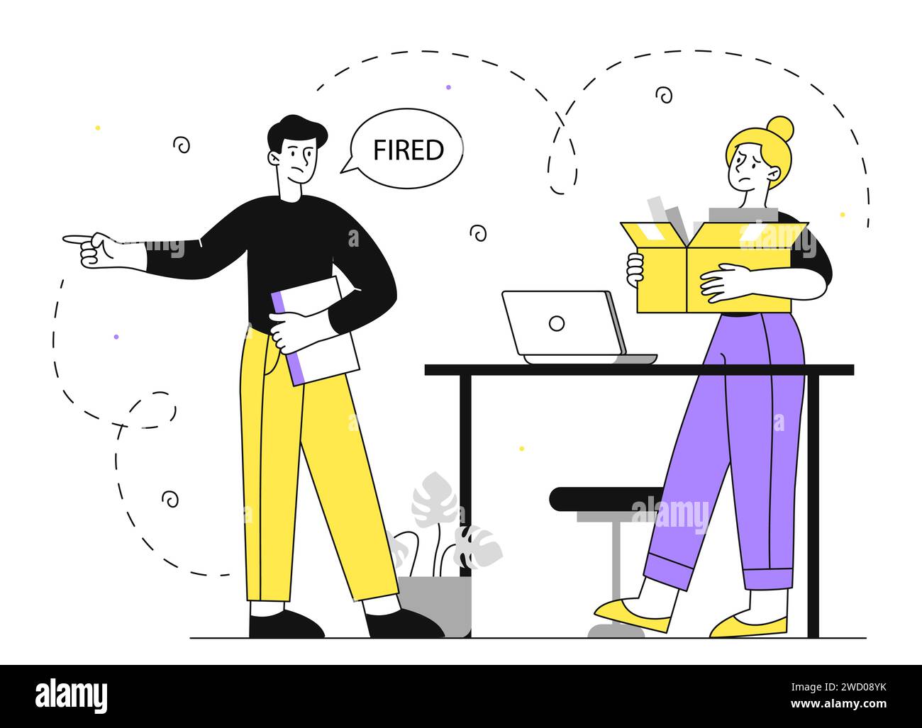 Firing from job vector linear concept Stock Vector Image & Art - Alamy