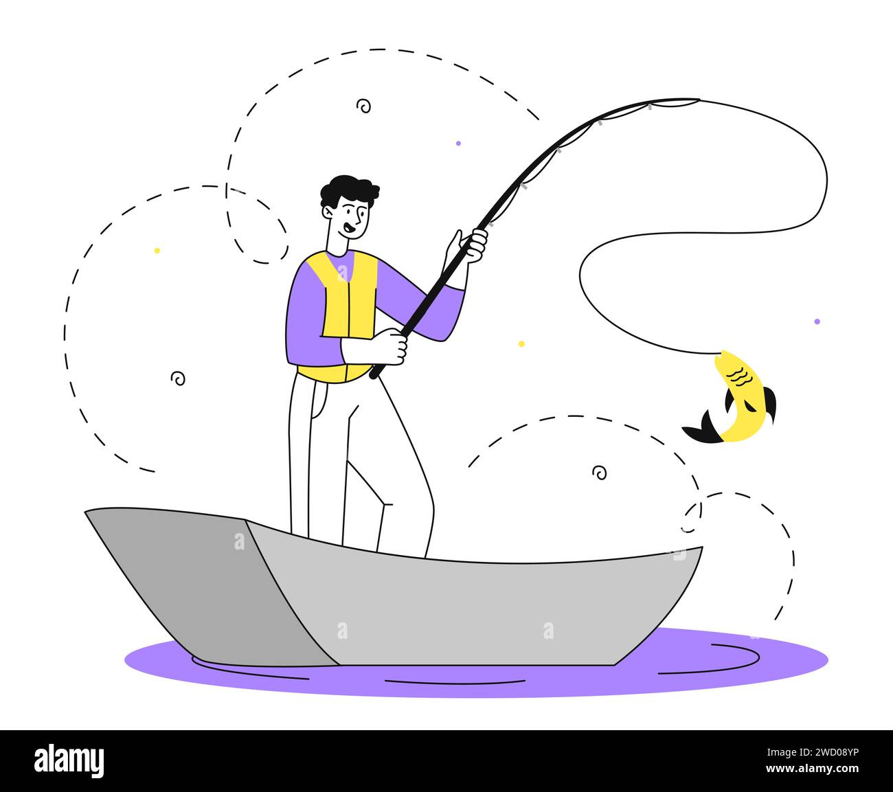 Fisherman at boat vector linear concept Stock Vector Image & Art - Alamy Fisherman at boat vector linear concept Stock Vector Image & Art - Alamy
