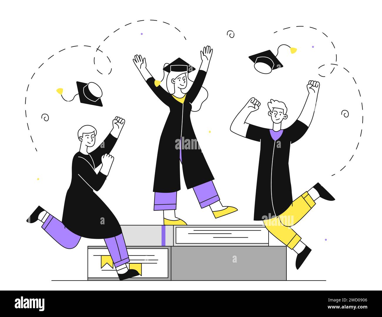 Students graduates vector linear concept Stock Vector Image & Art - Alamy