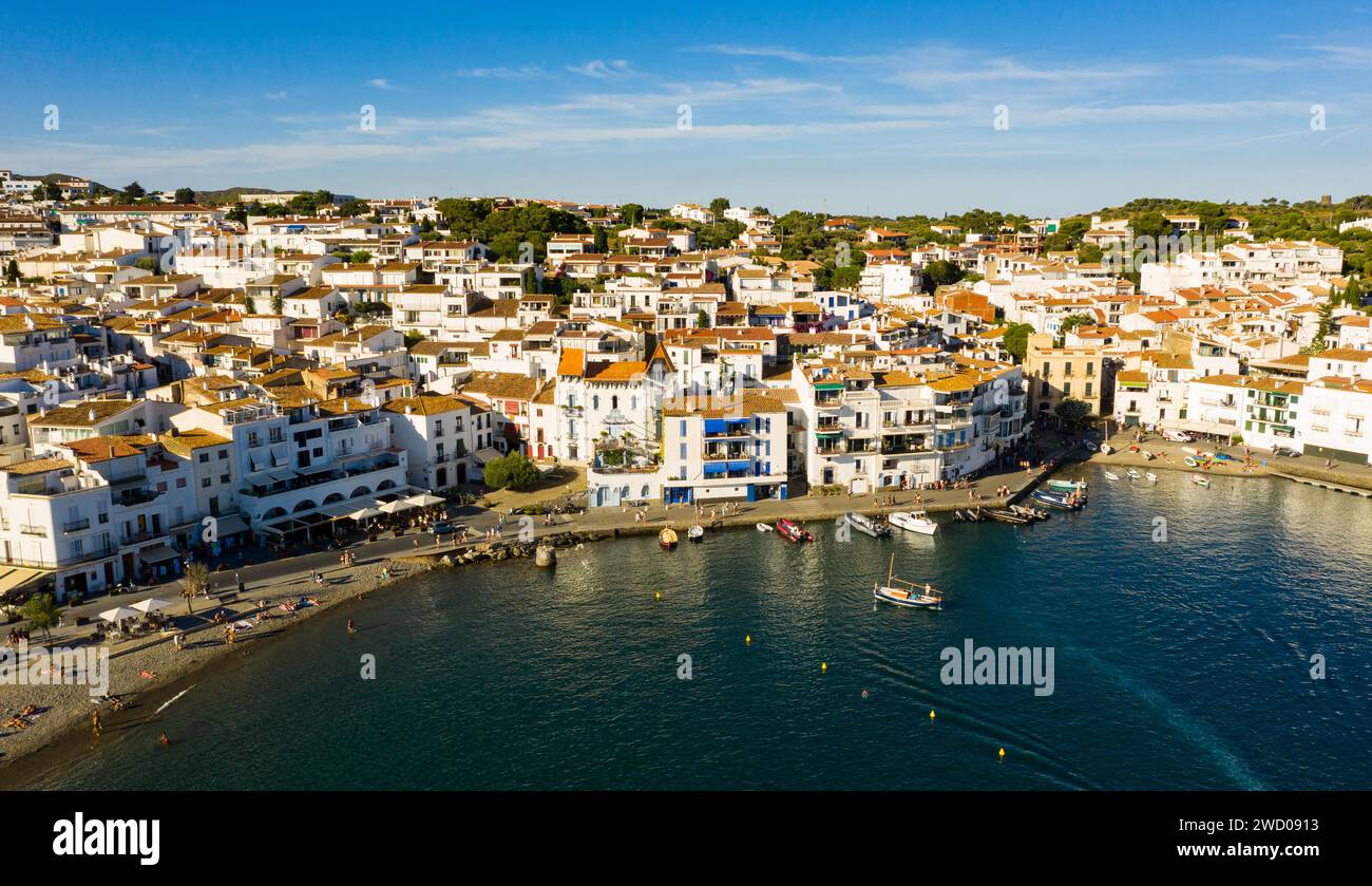 View from drone of Cadaques town, Spain Stock Photo - Alamy