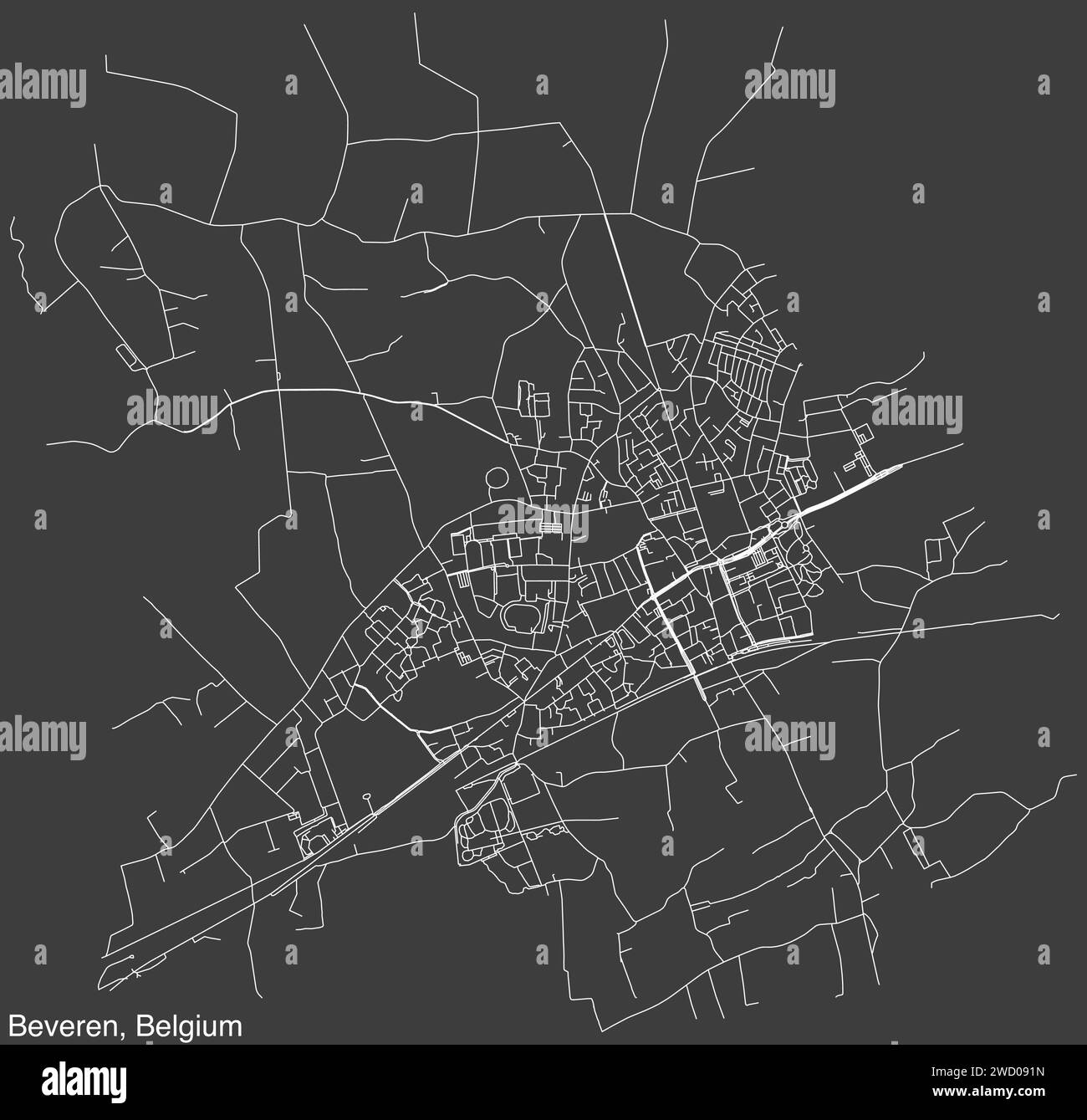 Street roads map of the BEVEREN CITY, BEVEREN Stock Vector Image & Art ...