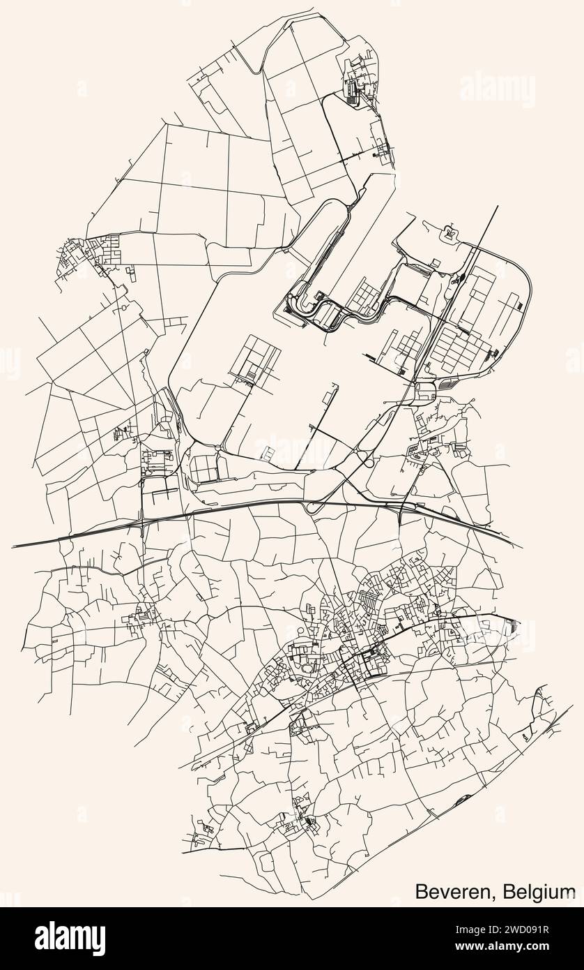 Street roads map of BEVEREN, BELGIUM Stock Vector Image & Art - Alamy