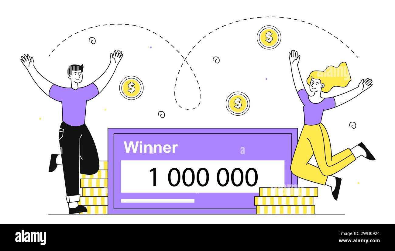 Happy lottery winners prize Stock Vector Images - Alamy