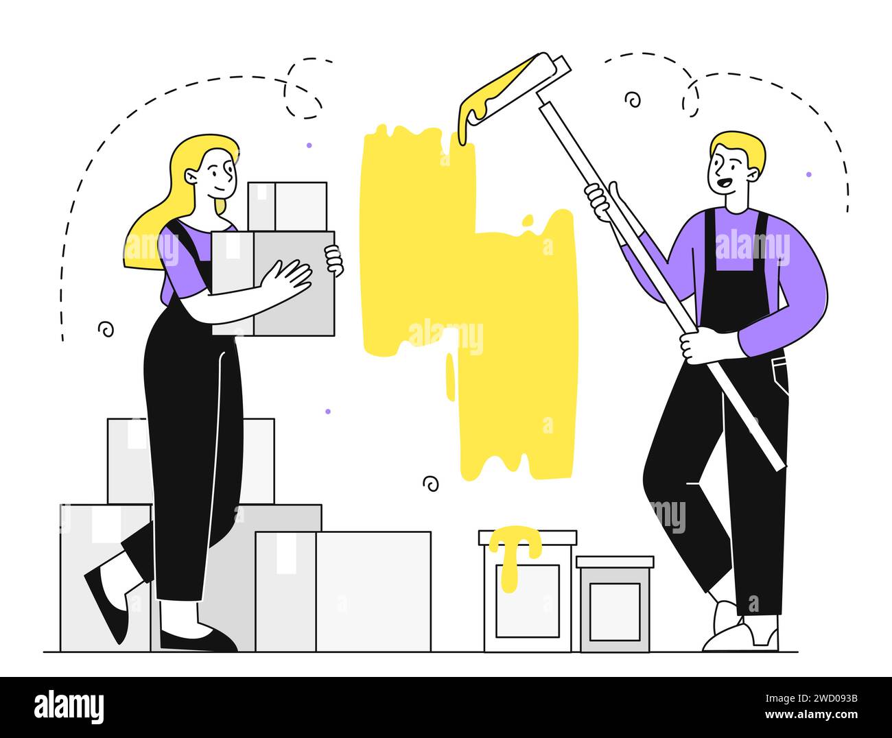 Home master team vector linear Stock Vector Image & Art - Alamy