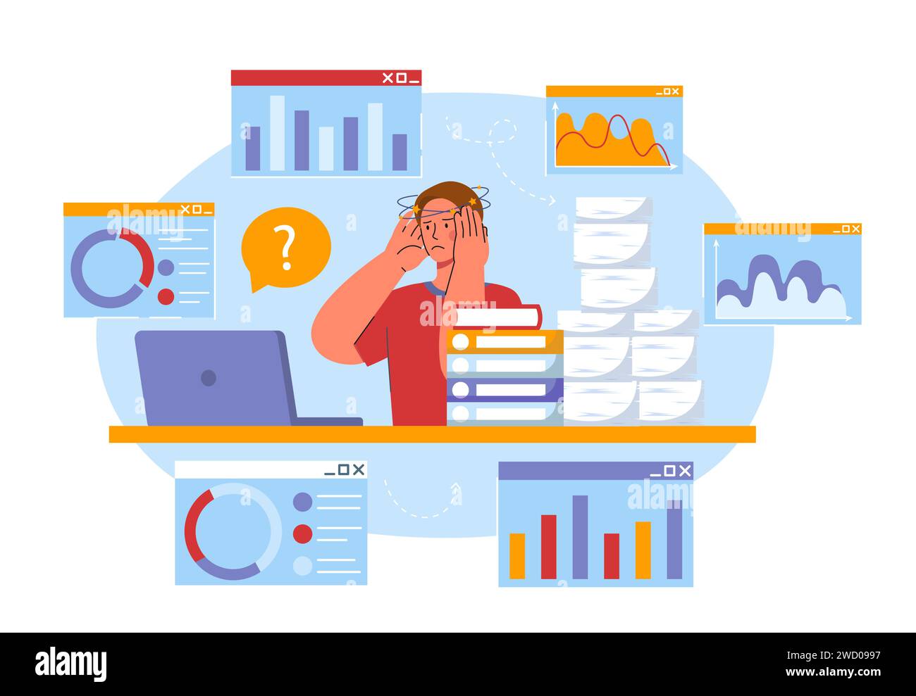 Man with hard work vector Stock Vector Image & Art - Alamy