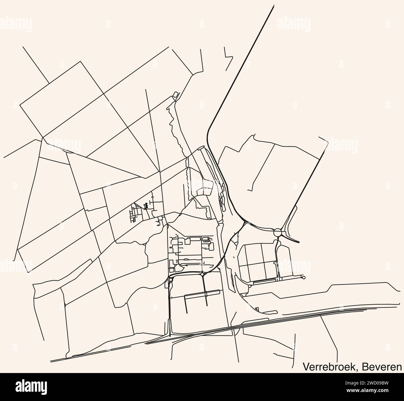 Street roads map of the VERREBROEK SECTION, BEVEREN Stock Vector Image ...
