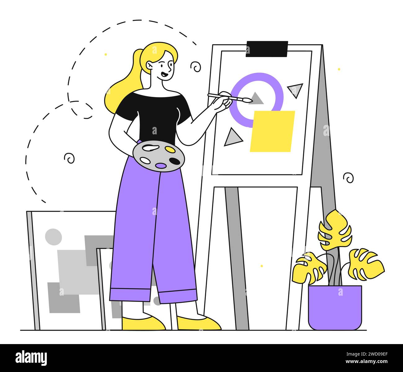 Young artist woman drawing Cut Out Stock Images & Pictures - Alamy