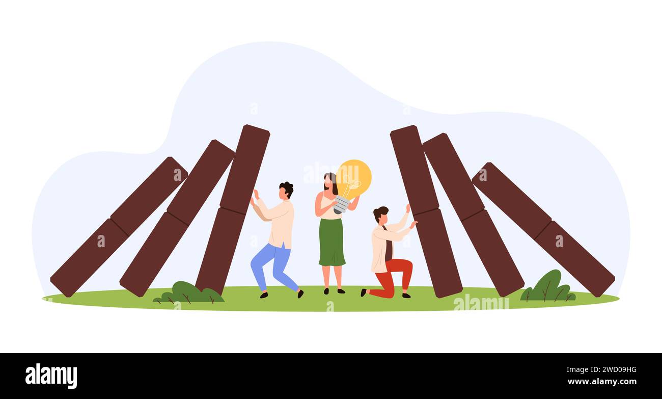 Proactive Risk Management Challenge Tiny People Pushing Falling