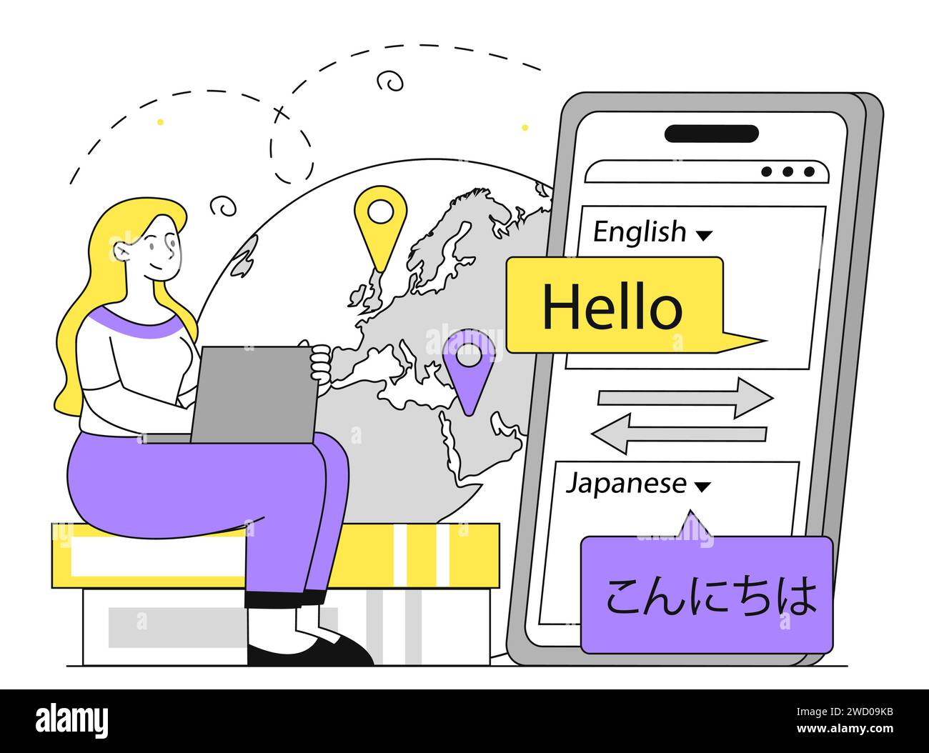 Interpretation phone Stock Vector Images - Alamy