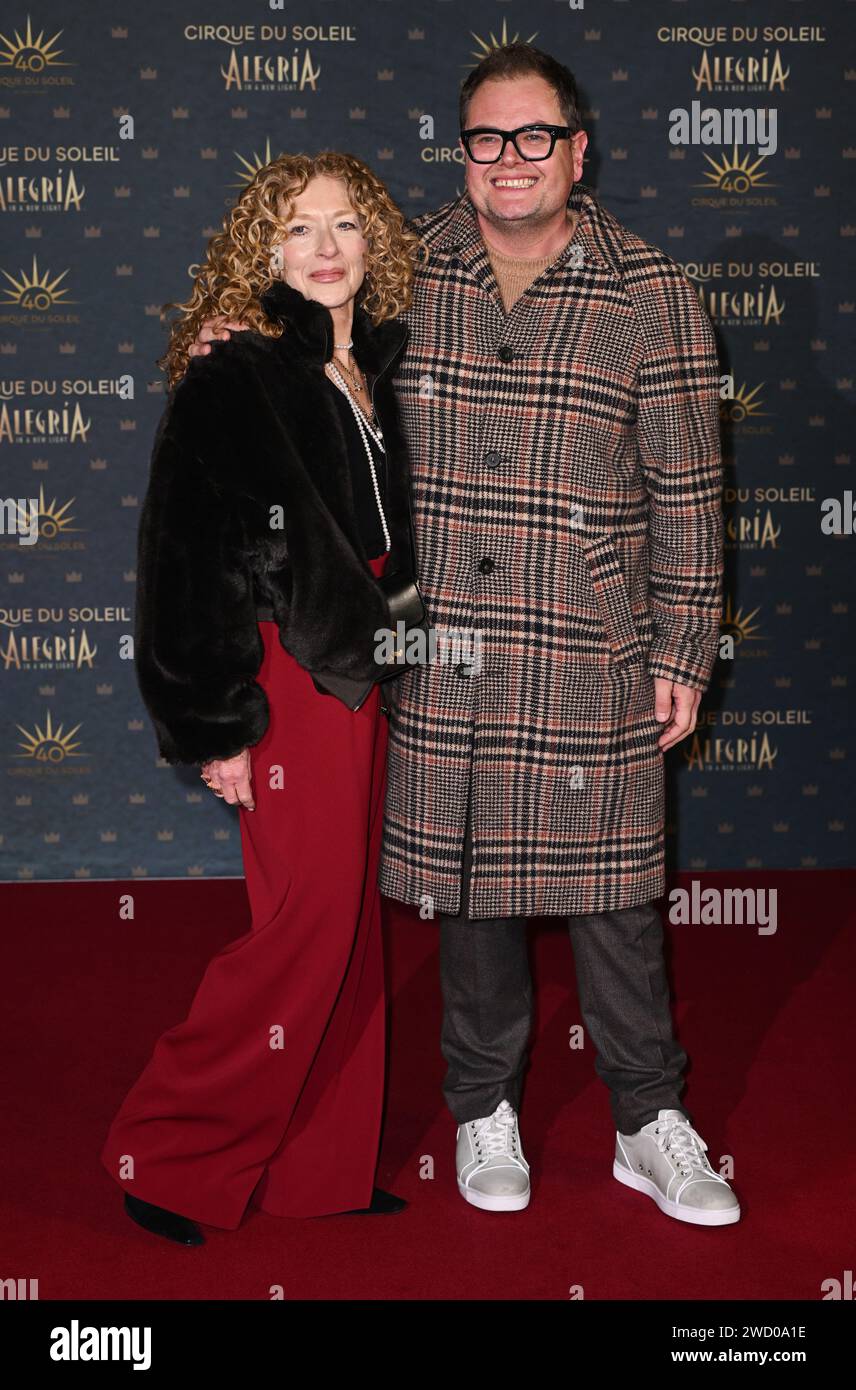 London, UK. January 17th, 2024. Alan Carr and Kelly Hoppen arriving at ...