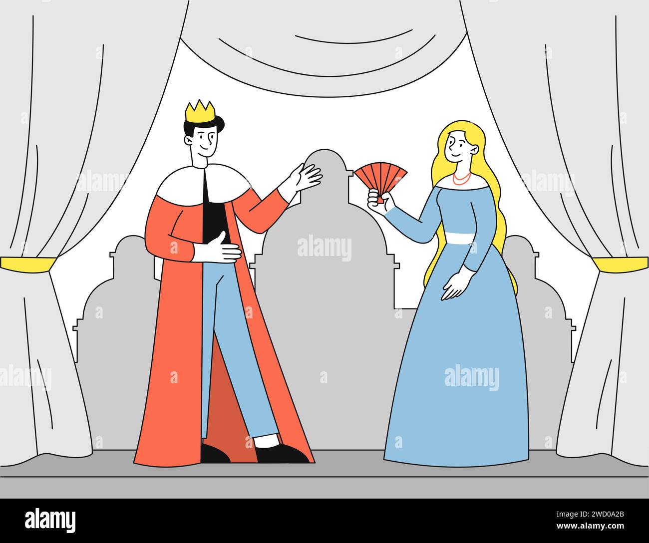 Theater actor performing vector linear Stock Vector Image & Art - Alamy