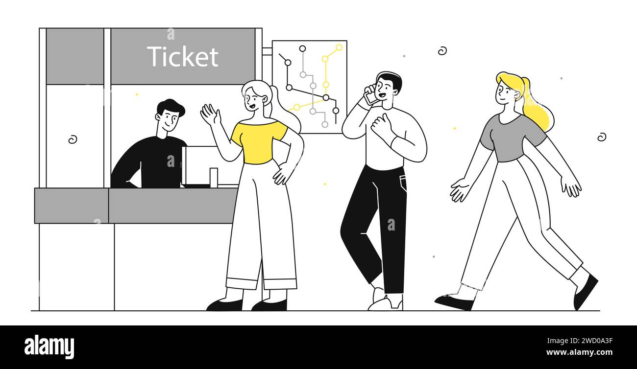 Ticket service vector linear Stock Vector Image & Art - Alamy