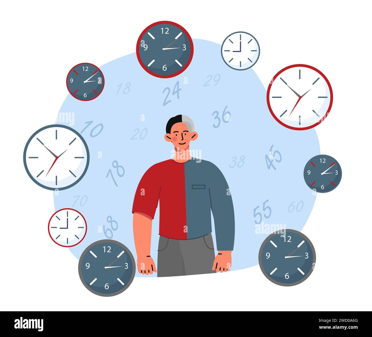 Man with time flow vector Stock Vector Image & Art - Alamy