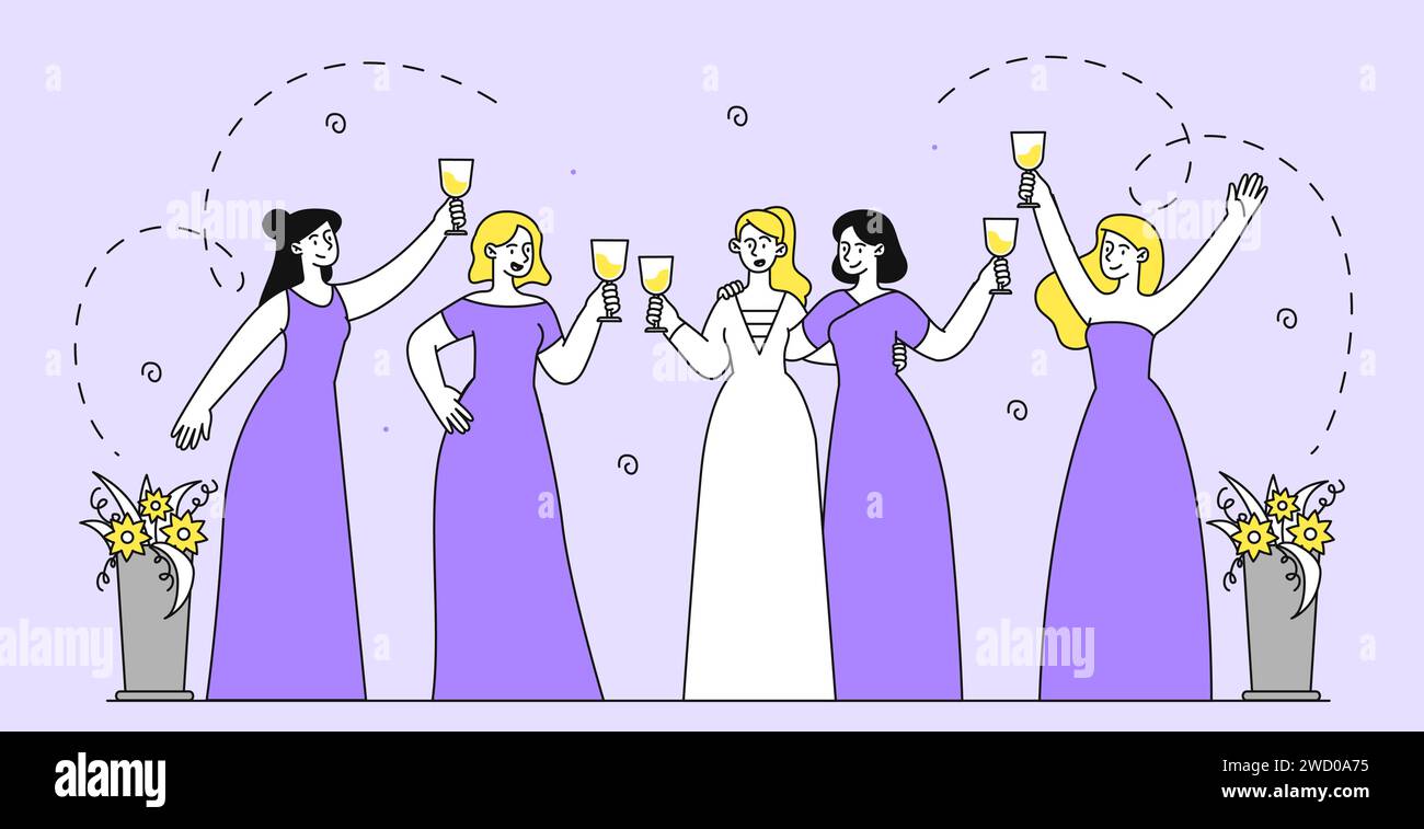 Wedding event vector linear Stock Vector Image & Art - Alamy