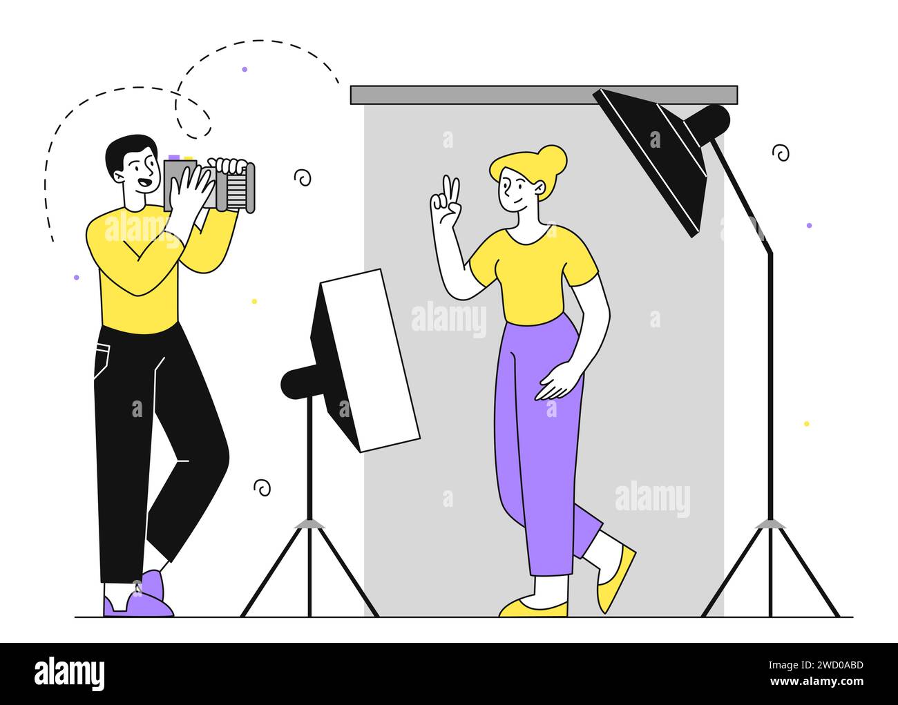 Fashion studio photoshoot Stock Vector Images - Alamy