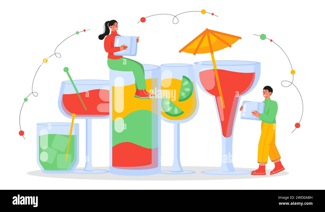 People with cocktails vector concept Stock Vector Image & Art - Alamy
