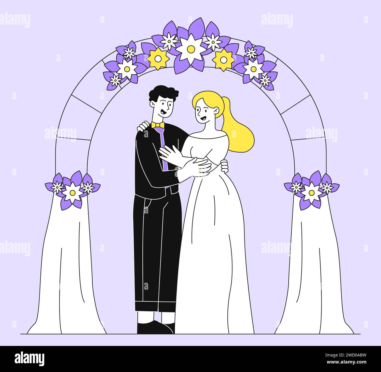 Wedding people vector linear Stock Vector Image & Art - Alamy
