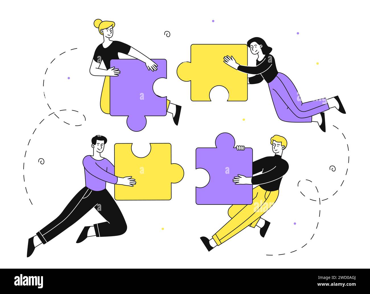 Teamwork vector linear concept Stock Vector Image & Art - Alamy