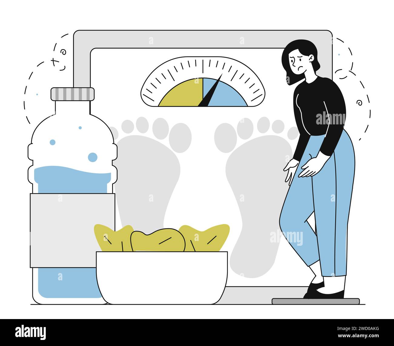 Woman and obesity vector linear Stock Vector Image & Art - Alamy