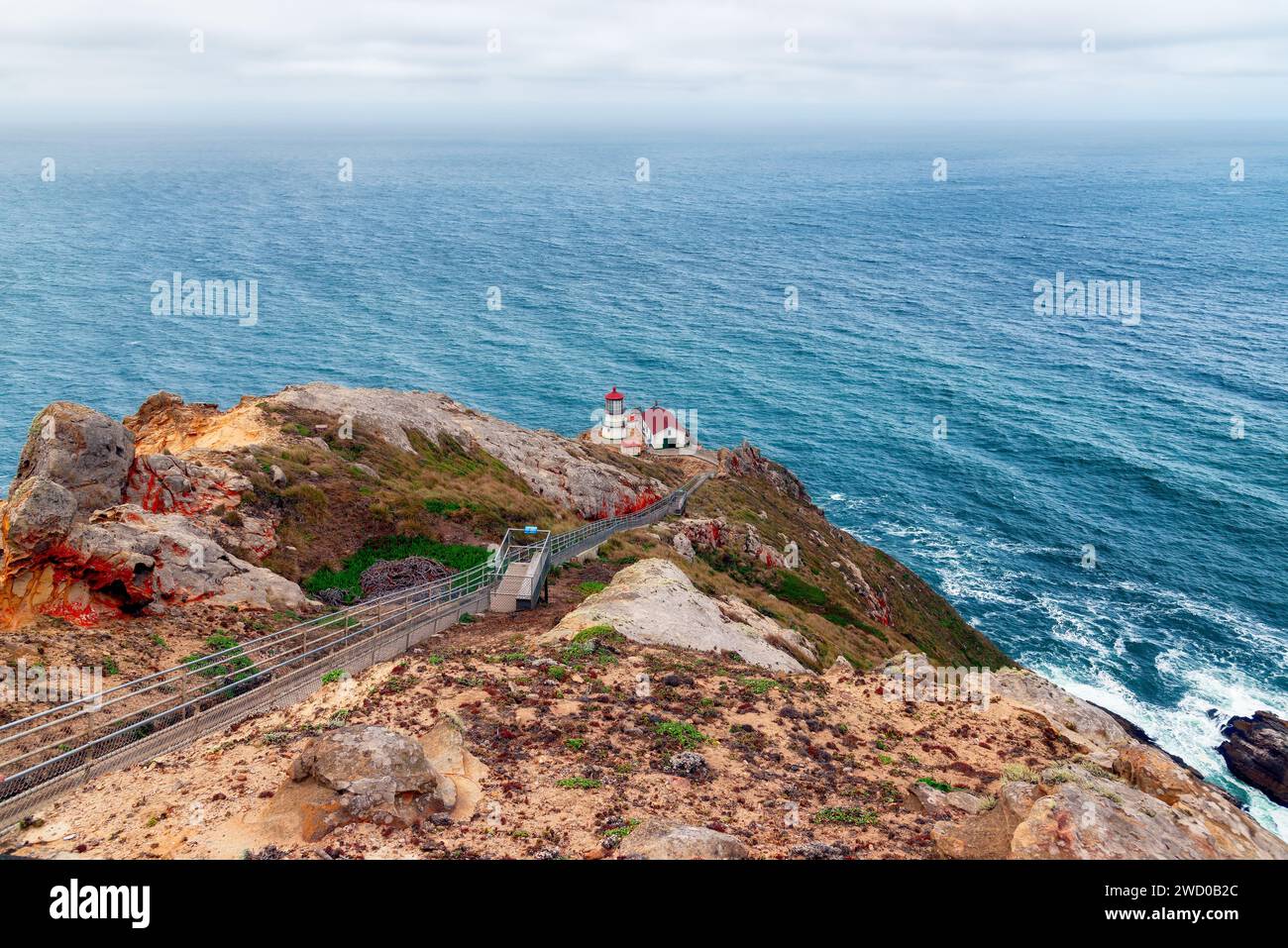 Point Reyes Lighthouse in Pacific ocean, California Stock Photo - Alamy