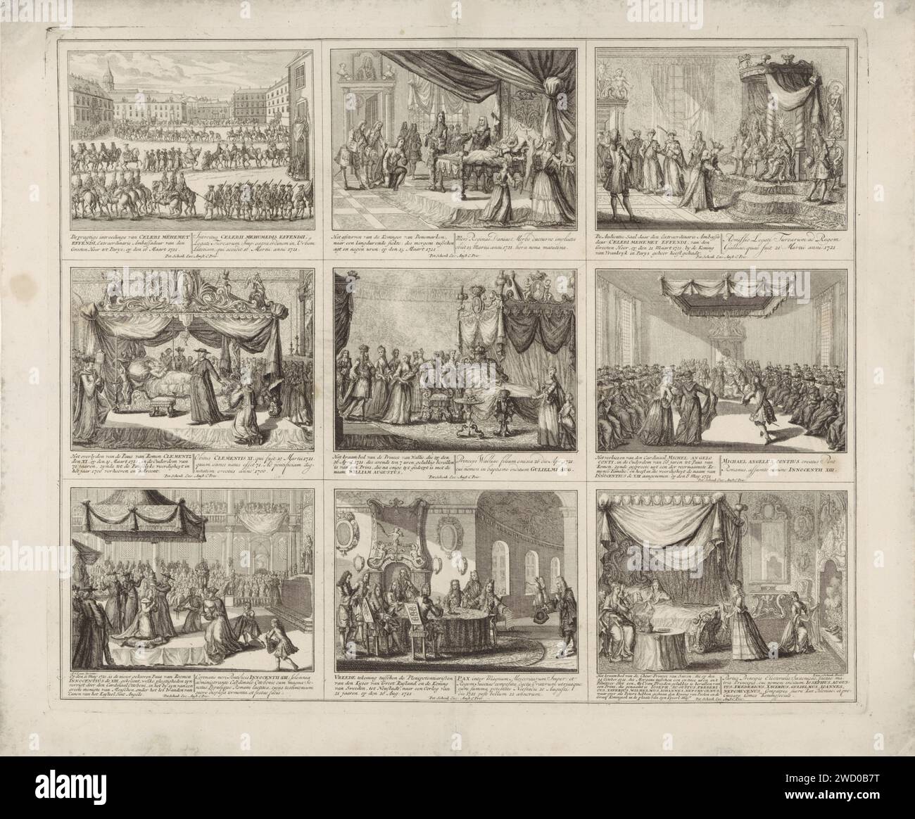 Schouwburg van den War (page XXII), 1721, Leonard Schenk, After Adolf ...