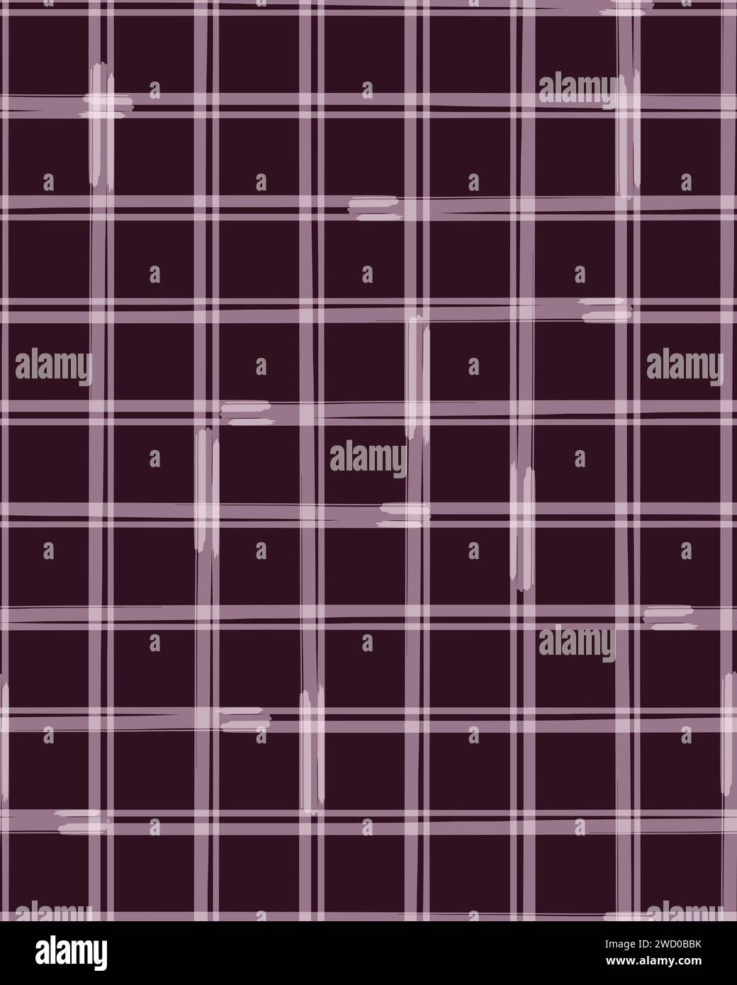 Hand drawn doodle black and white plaid pattern. Check, square seamless ...