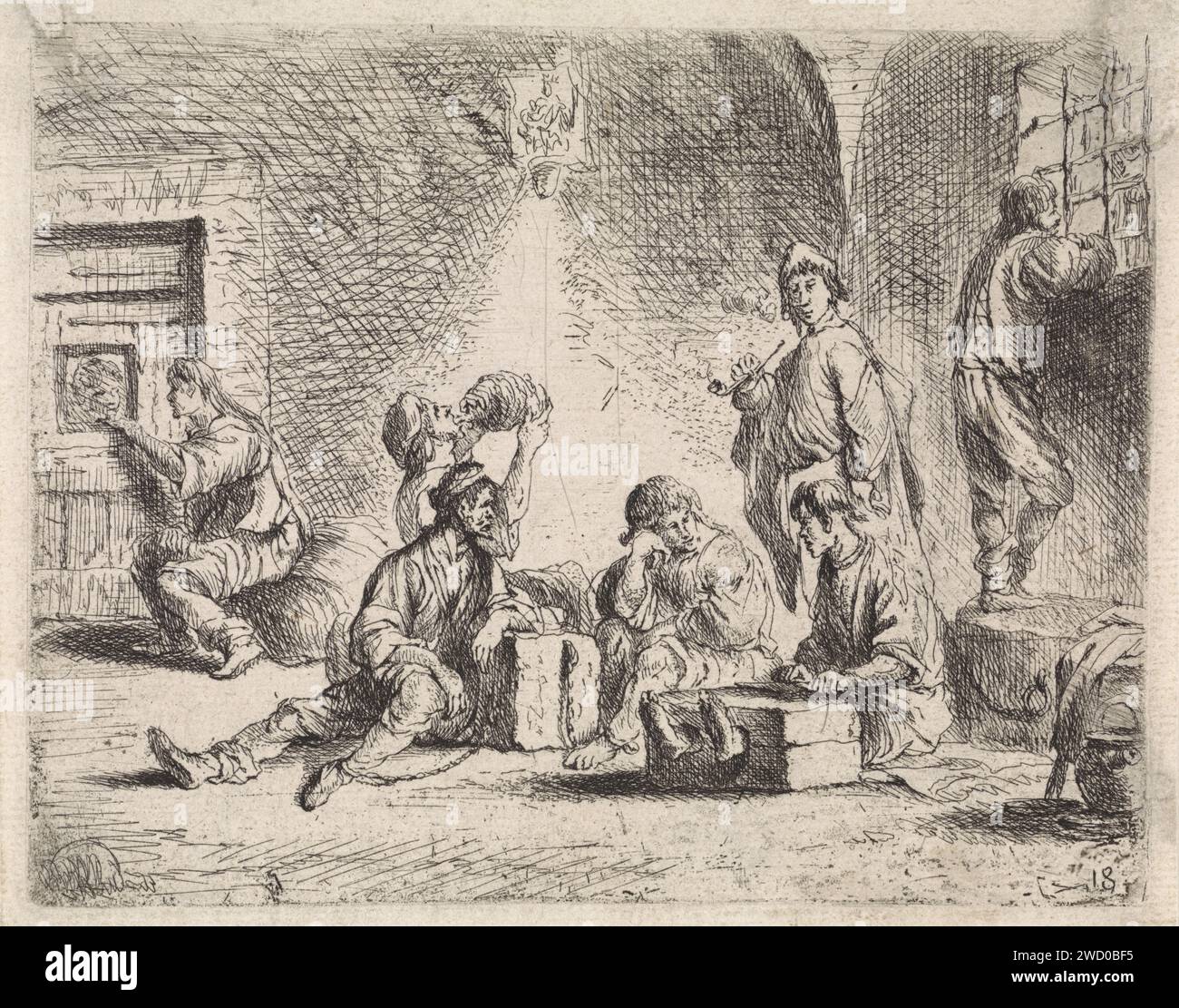 Prisoners in Kerker, Cornelis de Wael, 1630 - 1648 print The prisoners ...