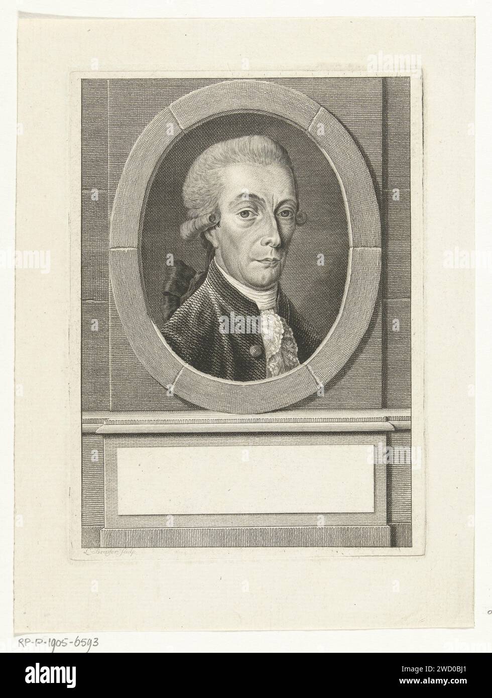 Portrait of Paulus Gevers in Ovale Framing, Leendert Brasser, After G ...