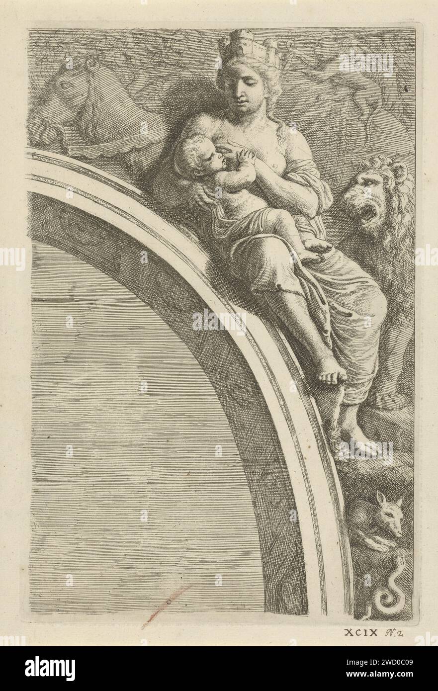 Relief with Cybele as personification of the Earth element above bow in ...