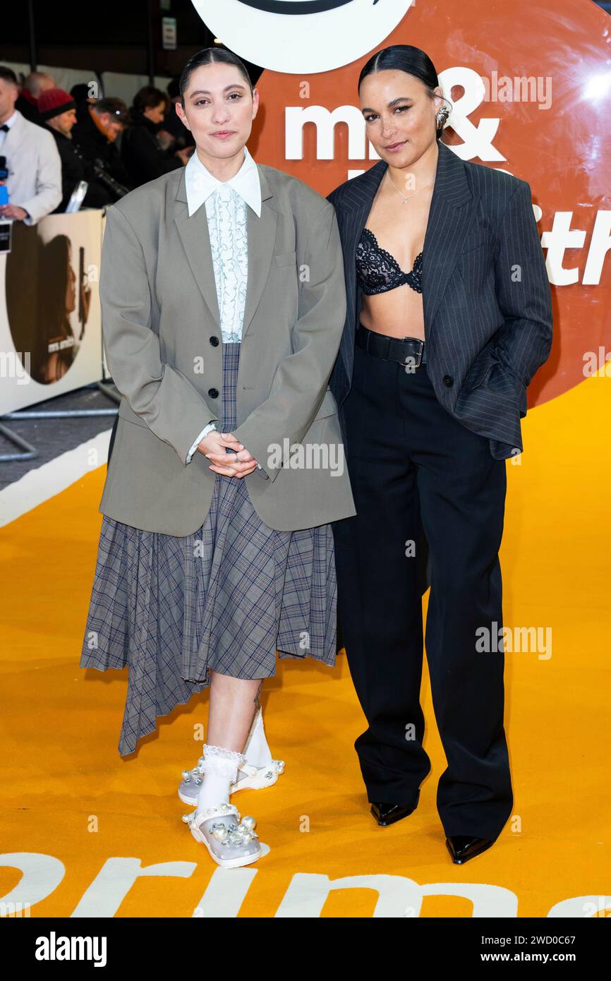 Francesca Sloane, left, and Karena Evans pose for photographers upon ...