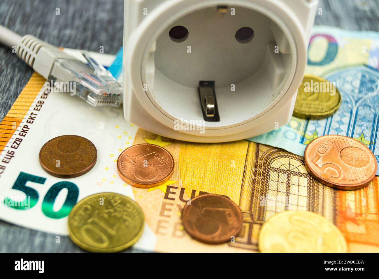 socket and network plug, symbolic image for smart home Stock Photo - Alamy