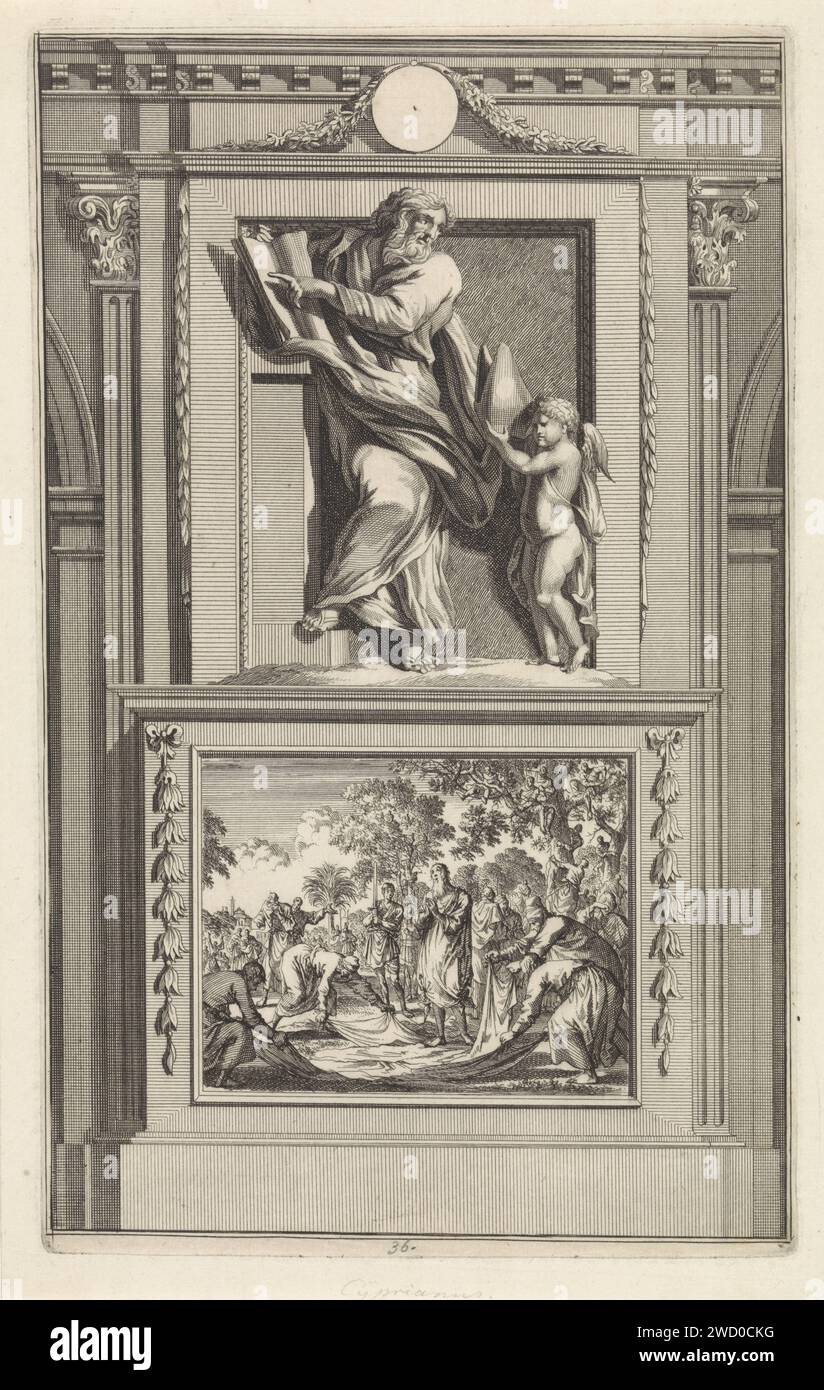H. Cyprianus van Carthage, Jan Luyken, after Jan Goeree, 1698 print The ...