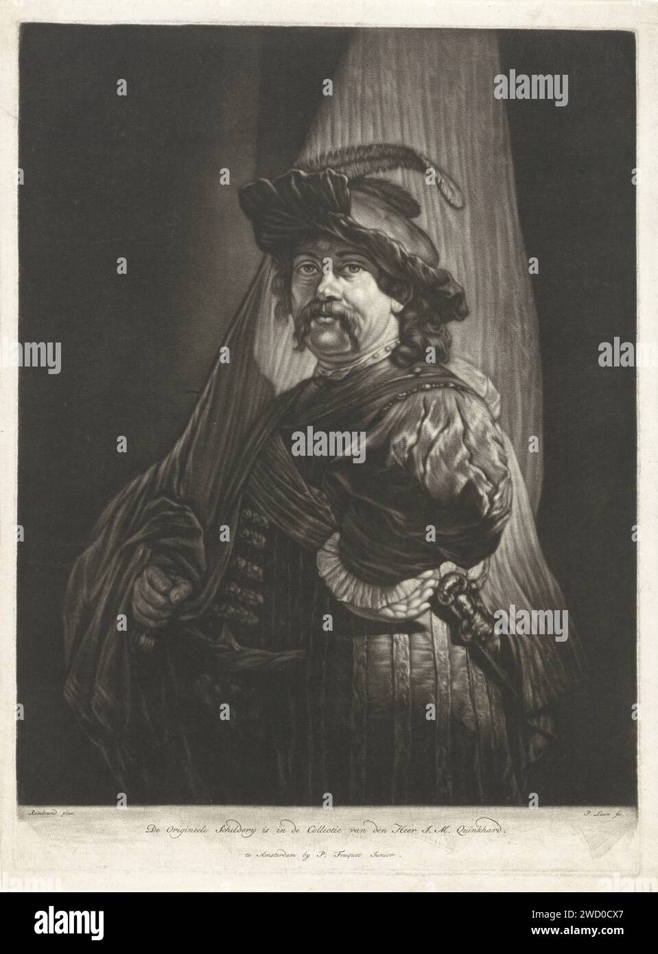 Standing bearer, Pieter Louw, After Rembrandt van Rijn, 1743 - 1772 ...