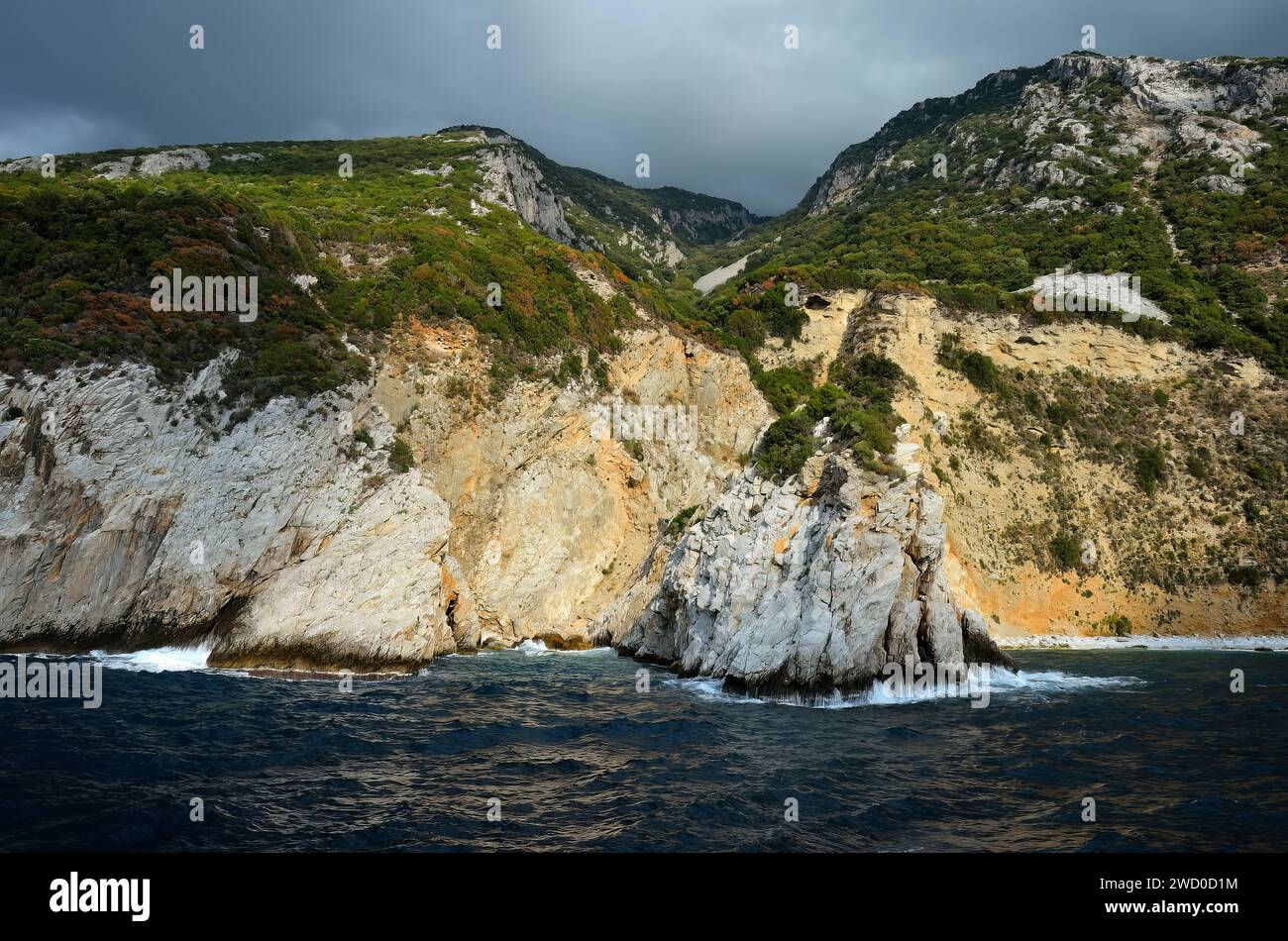 The breathtaking coastal landscape of Mount Athos, Greece Stock Photo ...