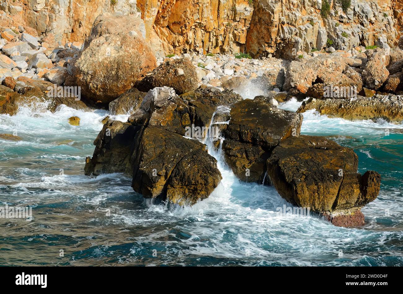 The breathtaking coastal landscape of Mount Athos, Greece Stock Photo ...