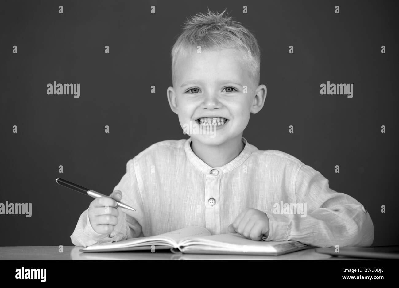Portrait child chalkboard Black and White Stock Photos & Images - Alamy