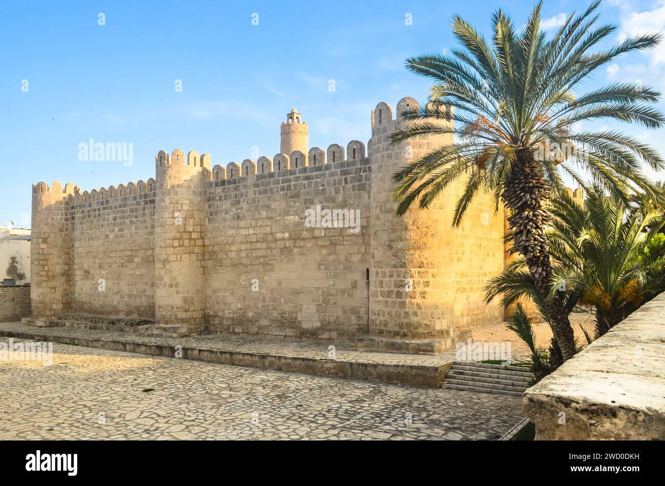 Ribat (fortress) in the medieval medina of Sousse, Tunisia Stock Photo ...