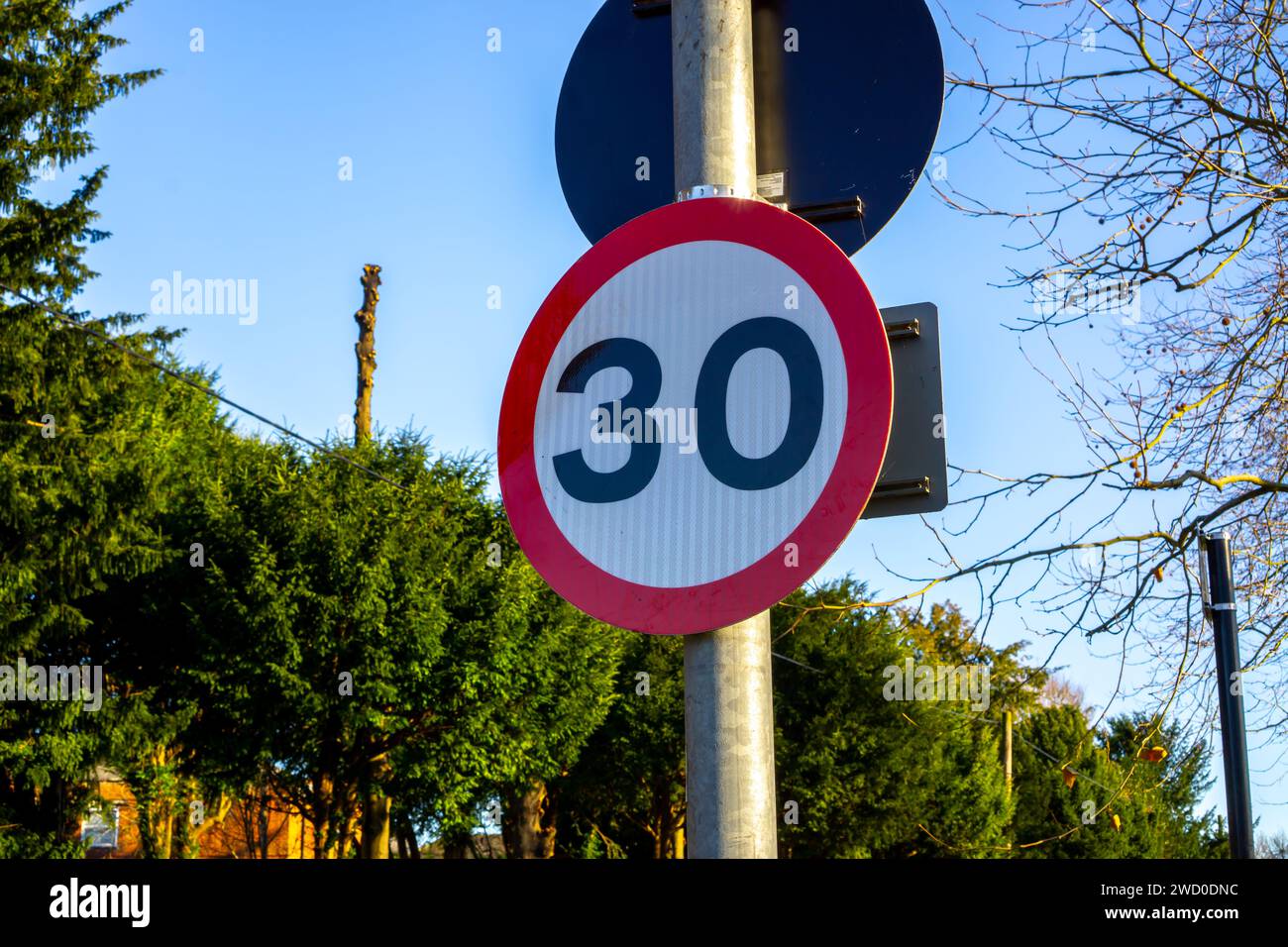 30mph speed limit road sign Stock Photo - Alamy