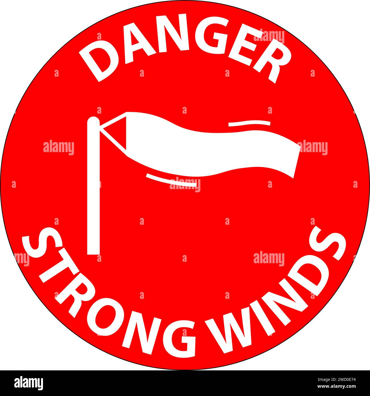 Water Safety Sign Danger - Strong Winds Stock Vector Image & Art - Alamy