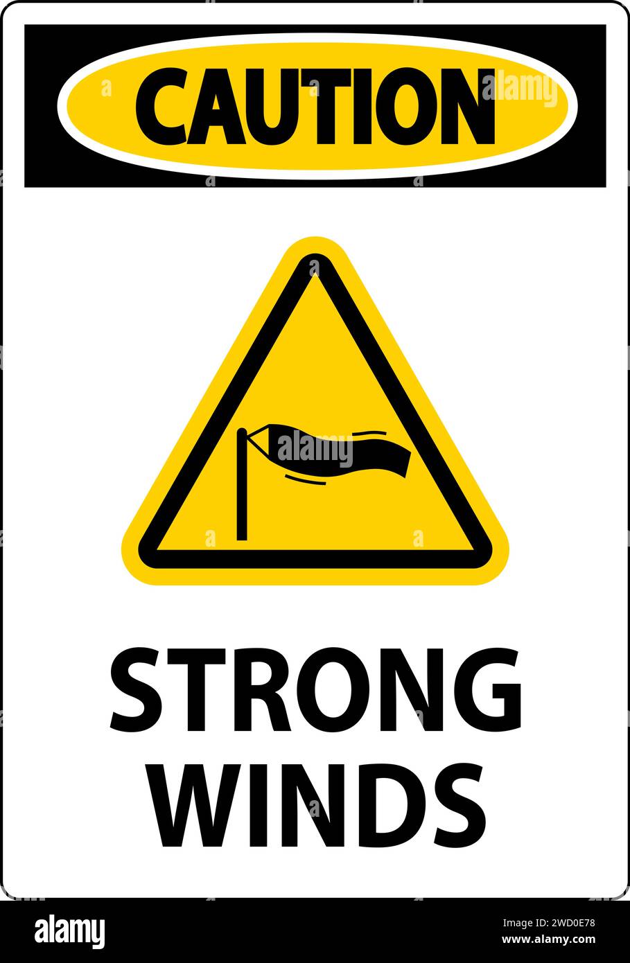 Water Safety Sign Caution - Strong Winds Stock Vector Image & Art - Alamy