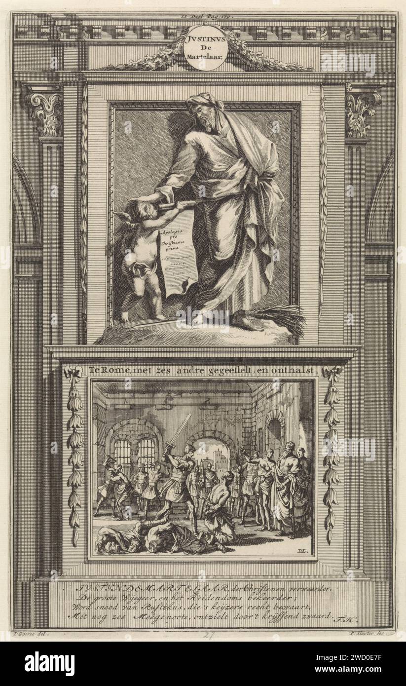 H. Justinus de Philosopher, Apologist, Jan Luyken, After Jan Goeree ...
