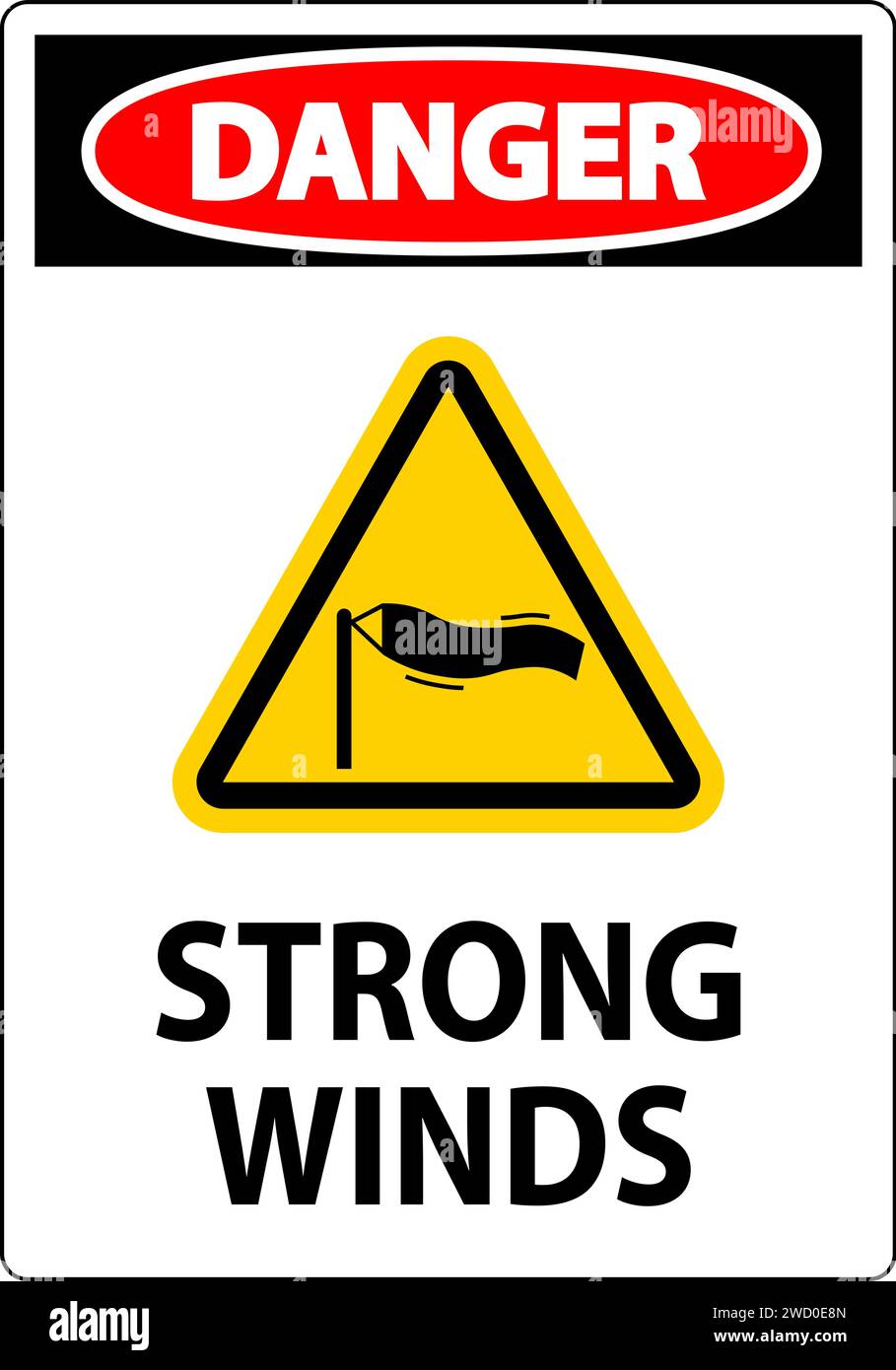 Water Safety Sign Danger - Strong Winds Stock Vector Image & Art - Alamy